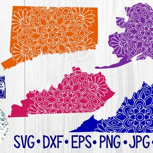 50 States Mandala SVG Bundle, USA Mandala for Cricut, 50 States SVG ...