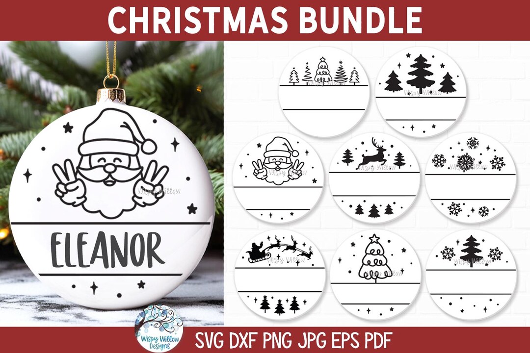 Personalized Christmas Ornament SVG Bundle for Cricut, Custom Name ...