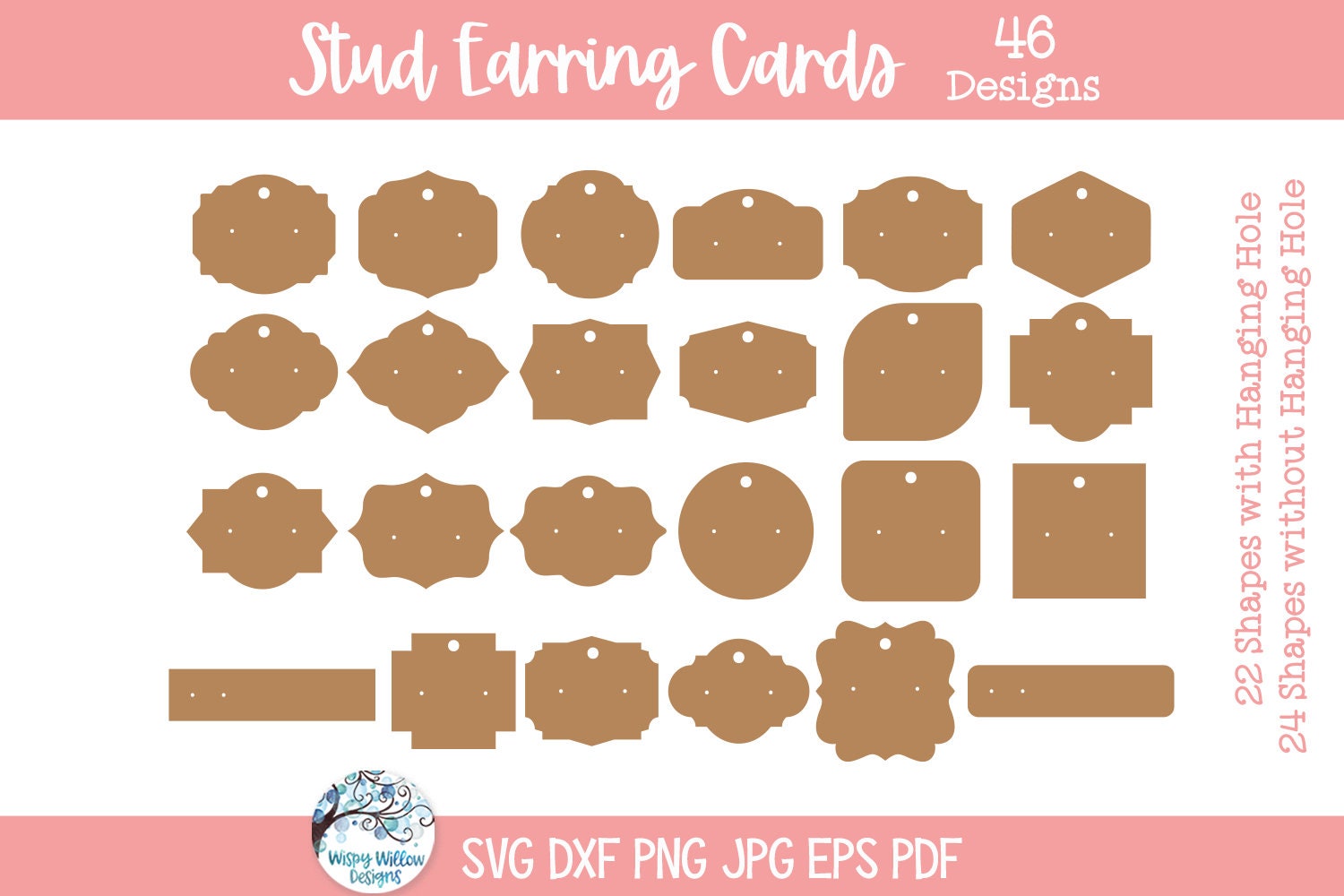 Stud Earring Card SVG Bundle for Cricut, Small Jewelry Display Cards ...