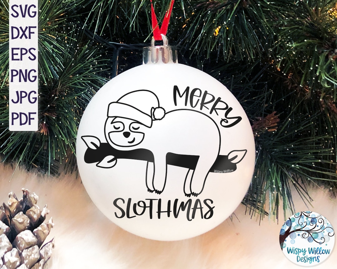 Merry Slothmas SVG, Christmas Sloth Svg, Christmas Svg, Christmas ...