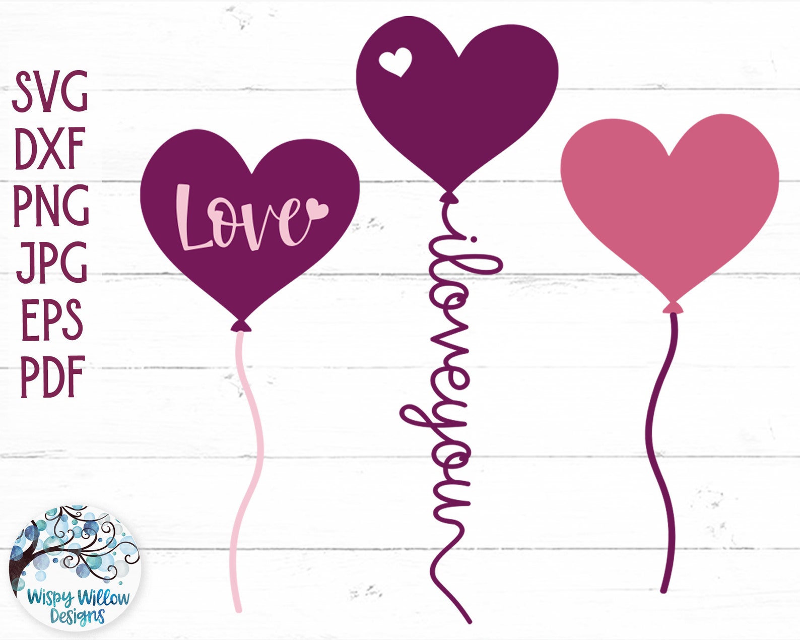Valentine Balloons Svgs Heart Balloon Svg Love Balloon Svg - Etsy
