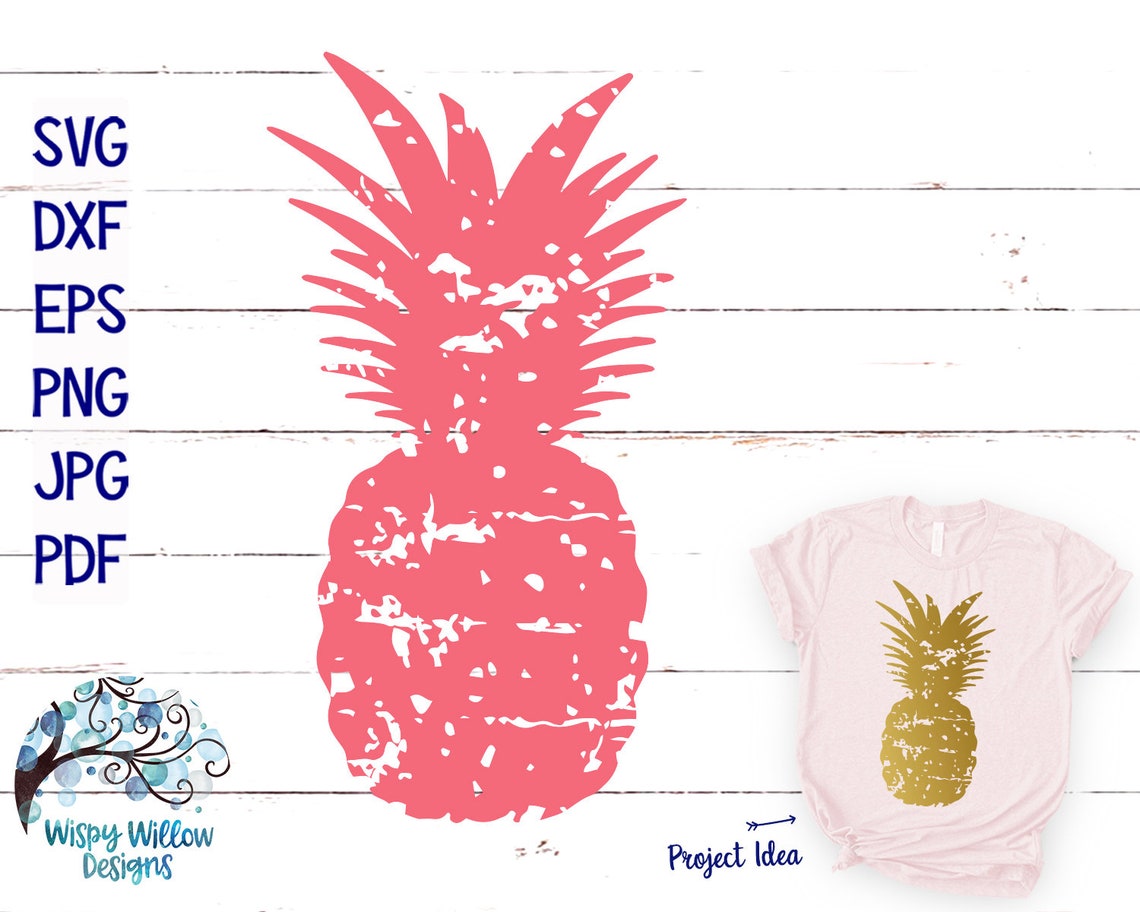 Distressed Pineapple SVG DXF Png Jpg Grunge Pineapple | Etsy