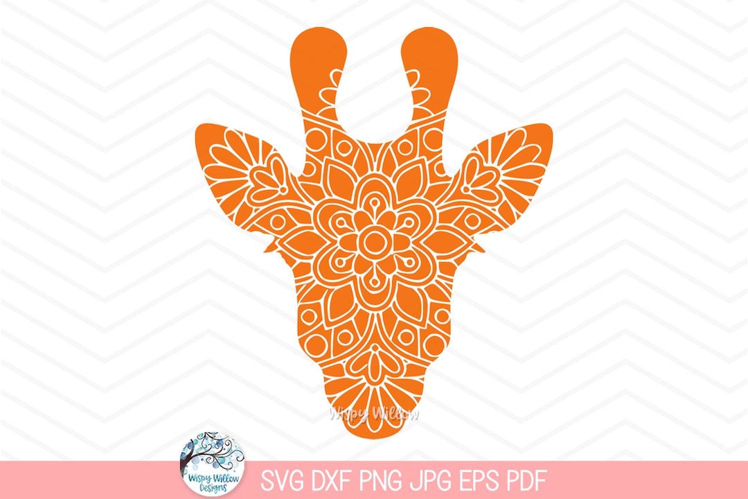 Giraffe Mandala SVG File for Cricut, Zoo Animal, Cute Boho Giraffe Face ...