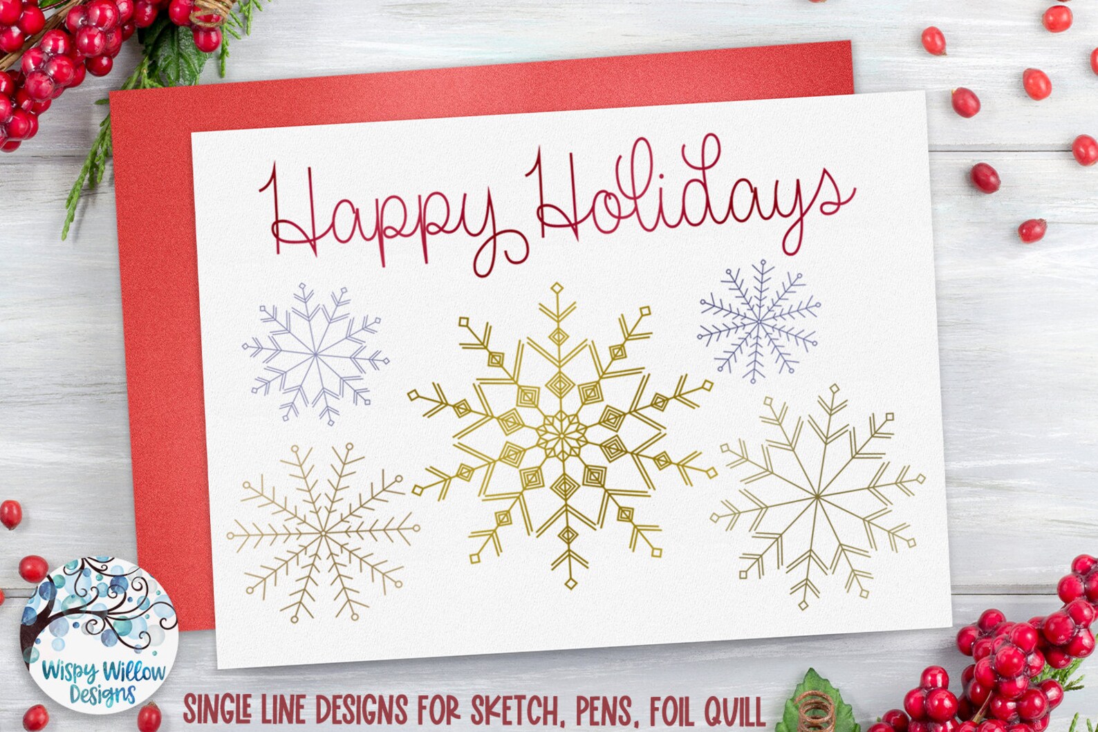 Single Line Design Christmas SVG Bundle, Foil Quill, Sketch Pens, Draw ...