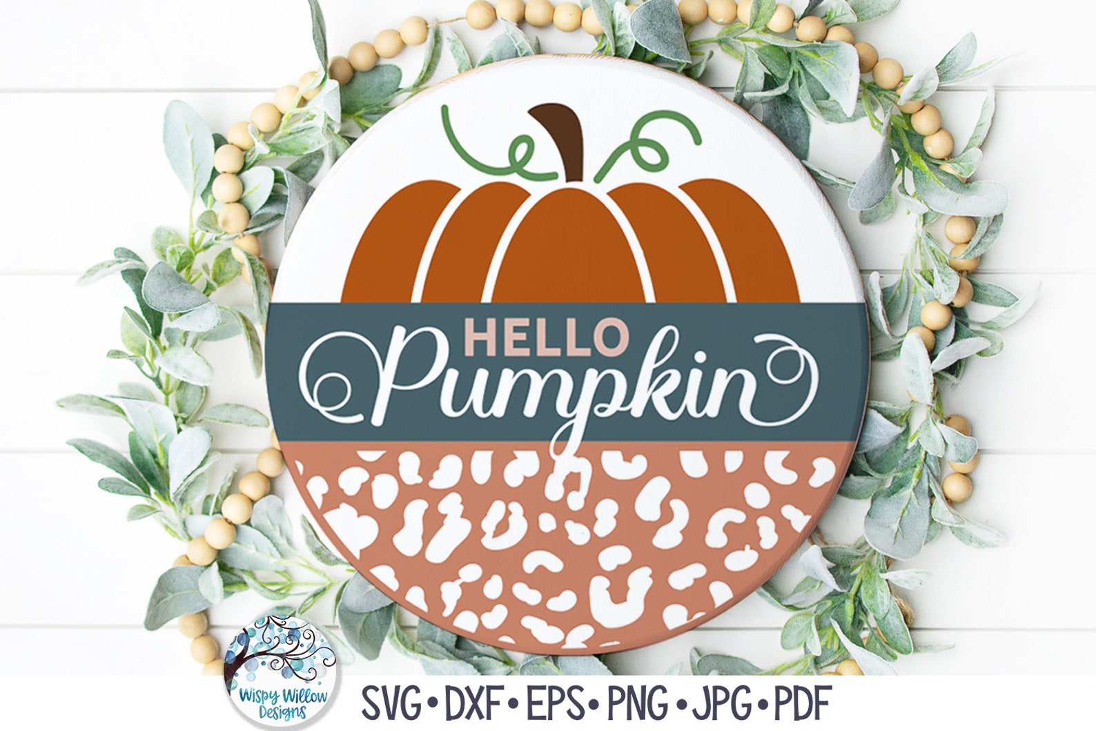 Hello Pumpkin Round Sign SVG for Cricut Leopard Print Fall - Etsy