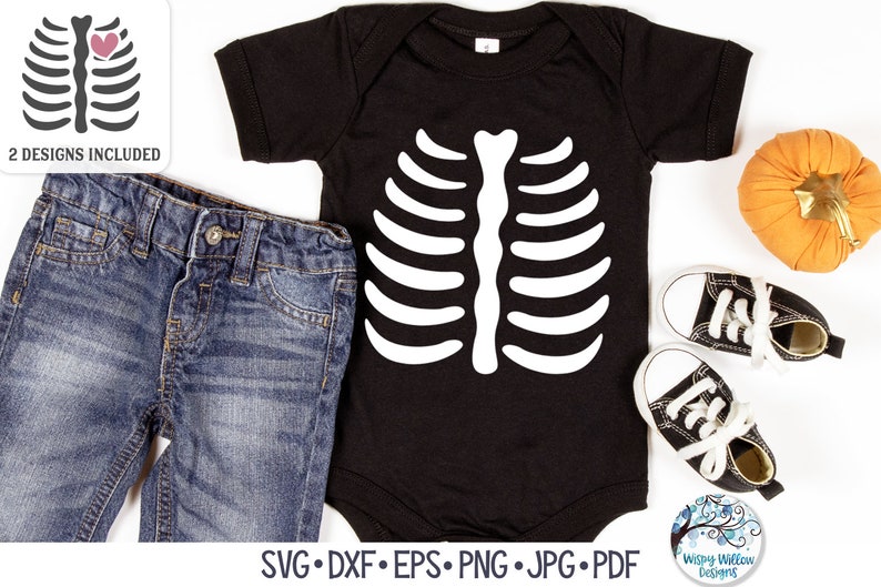 Skeleton Chest With Heart SVG Halloween Bones Cut File for - Etsy
