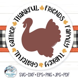 Thanksgiving Turkey SVG Thanksgiving Word Round Fall Circle - Etsy