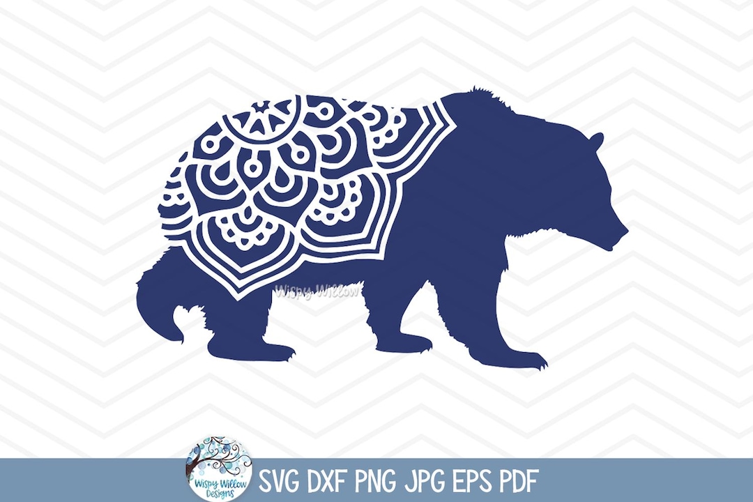 Bear Mandala SVG for Cricut, Mandala Animal, Boho Bear With Cut Out ...