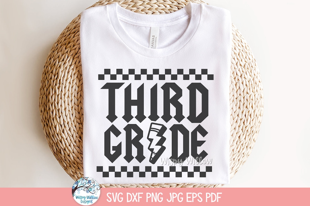 Third Grade SVG for Cricut, Elementary School Teacher, Retro Rock N ...