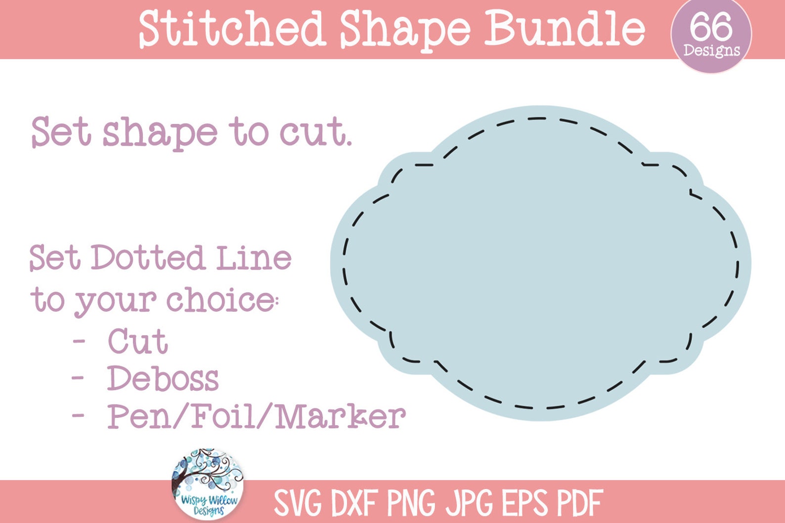 Stitched Shape SVG Bundle for Cricut, Die Cut Cardmaking Silhouette ...