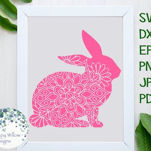 Rabbit Mandala SVG, Mandala Rabbit Svg, Easter Bunny Mandala SVG ...
