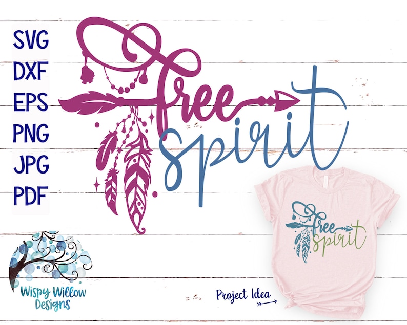 Free Spirit SVG DXF Png Jpg Boho Feathers Boho SVG | Etsy