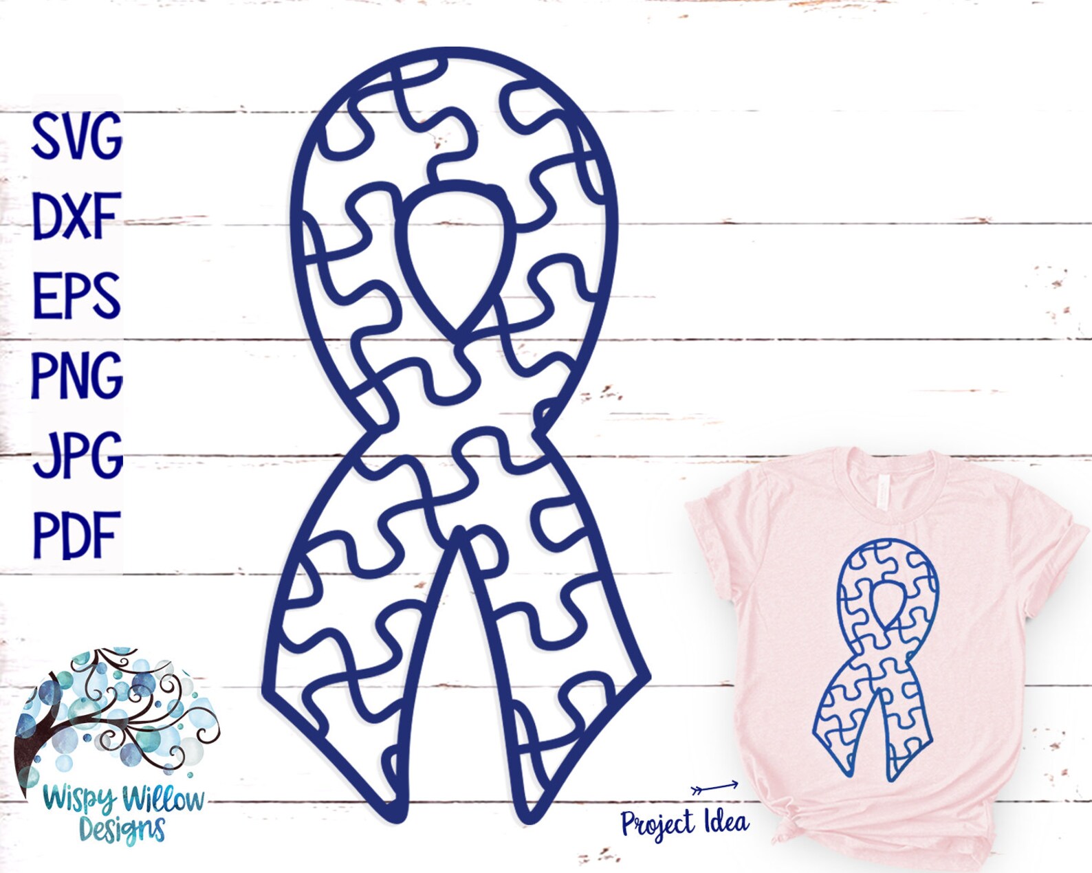 Autism Puzzle Piece Ribbon SVG for Cricut, Autism Awareness Shirt PNG ...