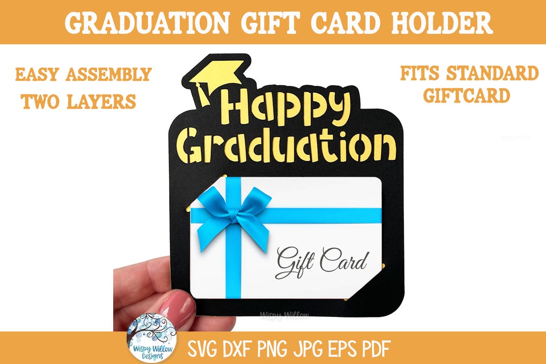 Happy Graduation Gift Card Holder SVG for Cricut, DIY Papercut Gift ...