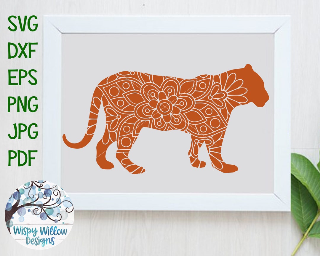Tiger Mandala SVG, Zoo Animal Zentangle SVG for Cricut, Floral Tiger ...