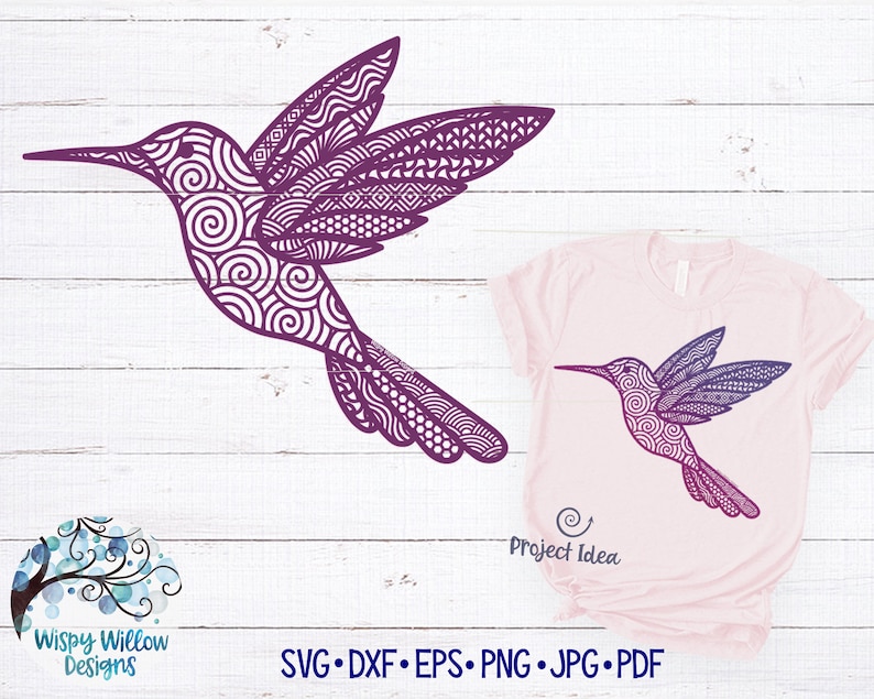 Hummingbird Mandala SVG for Cricut Hummingbird Zentangle - Etsy