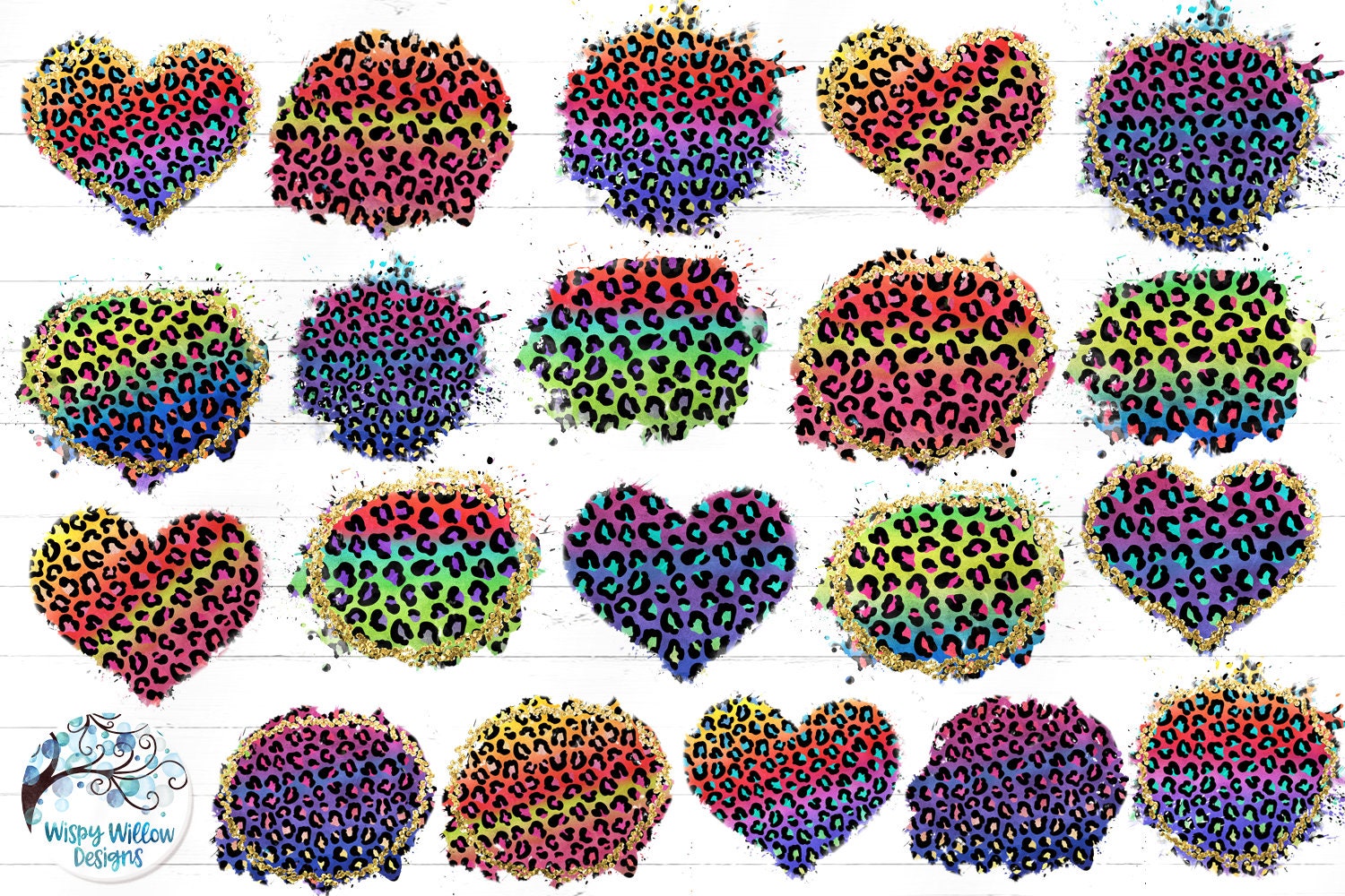 Rainbow Leopard Print Sublimation Background Bundle Leopard | Etsy