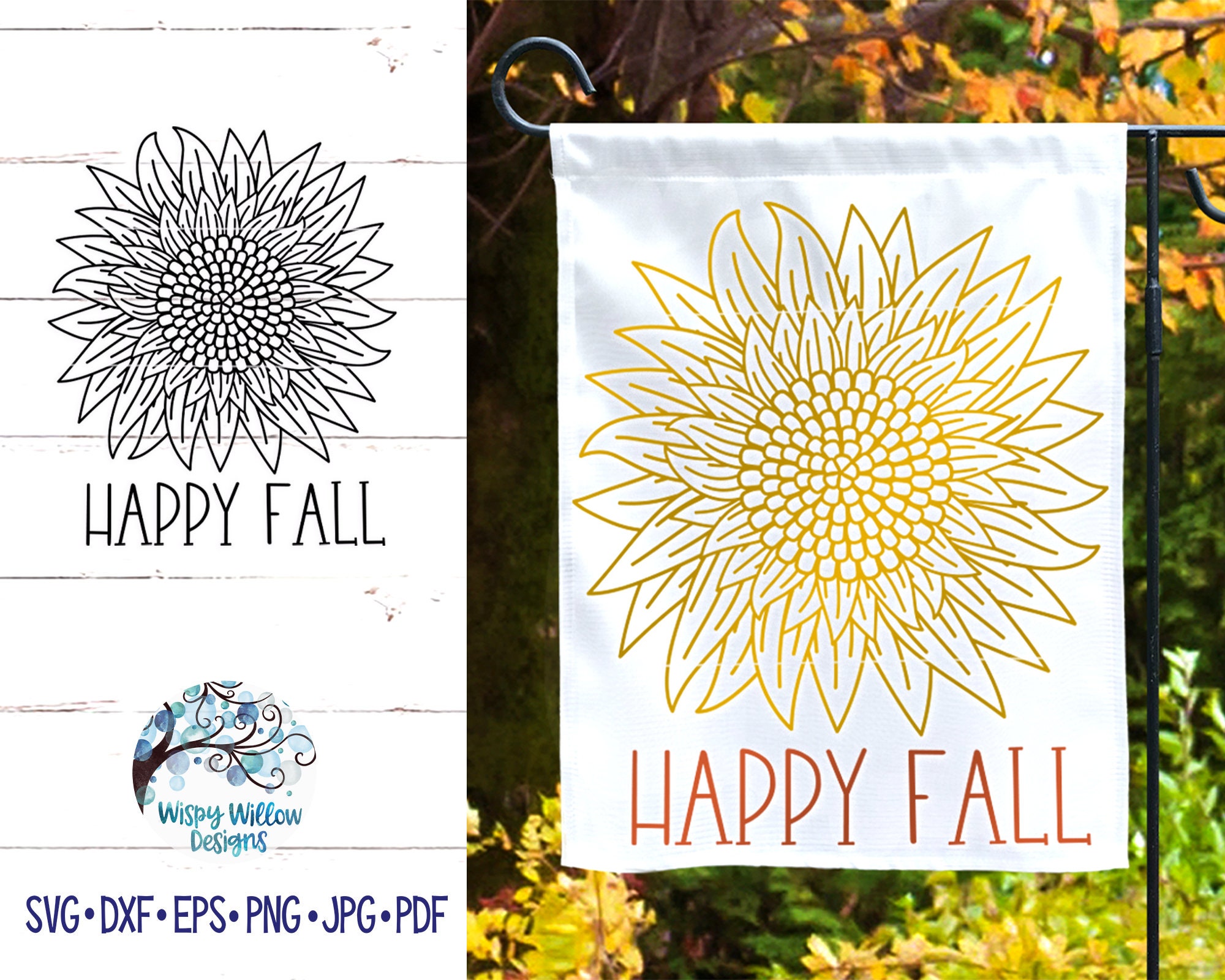 Happy Fall Sunflower SVG Happy Fall SVG Sunflower for Fall | Etsy