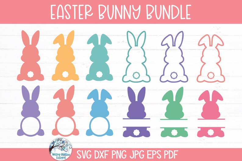 Easter Bunny SVG Bundle for Cricut, Kids Easter Bunnies Silhouette PNG ...