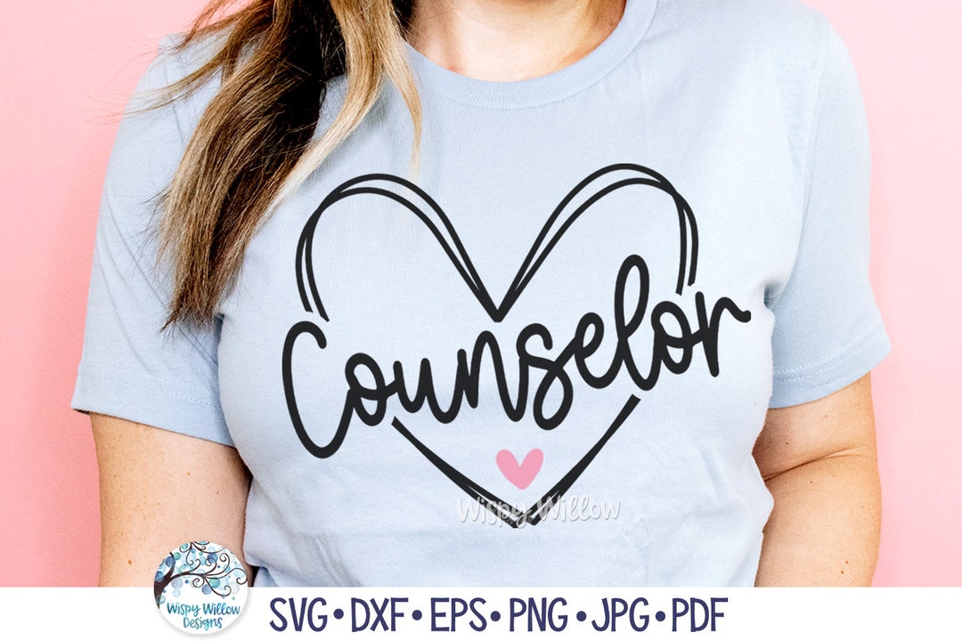 Counselor Heart SVG for Cricut, Mental Health Professional Shirt Design ...