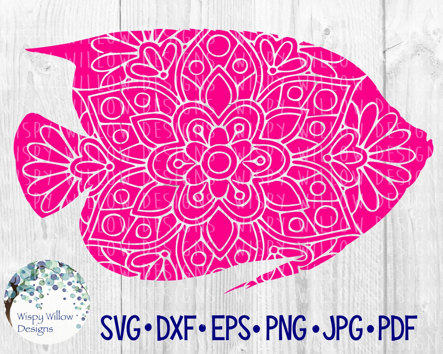 Floral Fish SVG DXF PNG eps jpg pdf Mandala Ocean | Etsy