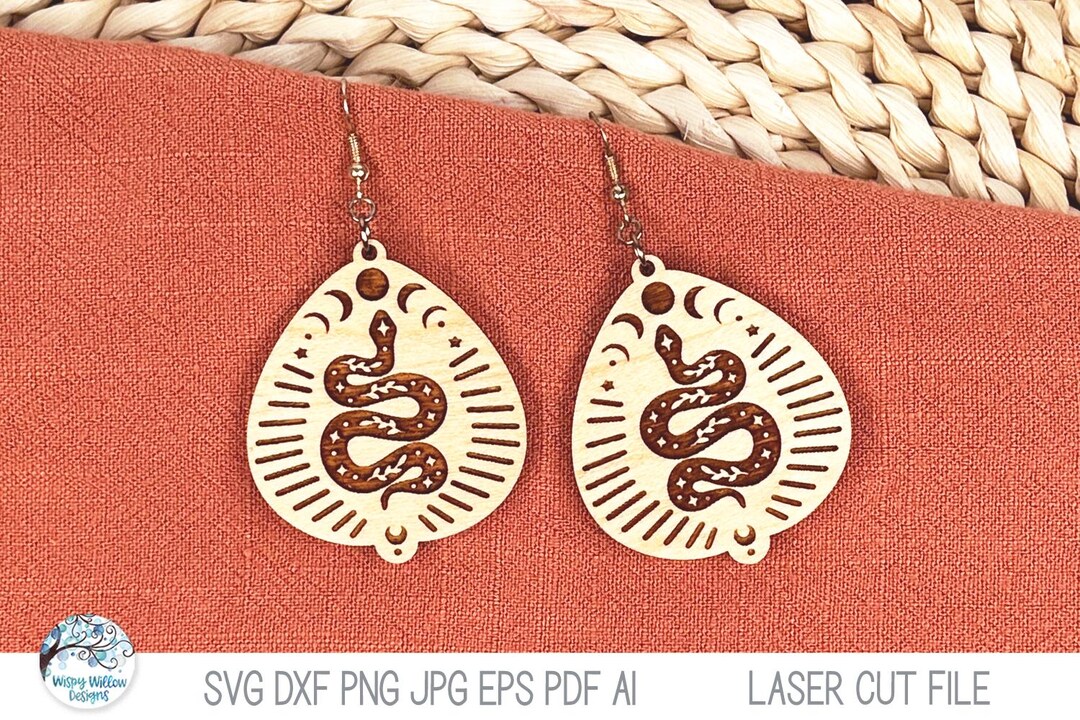 Mystical Snake Ouija Board Earring SVG File for Laser Cutter, Witchy ...