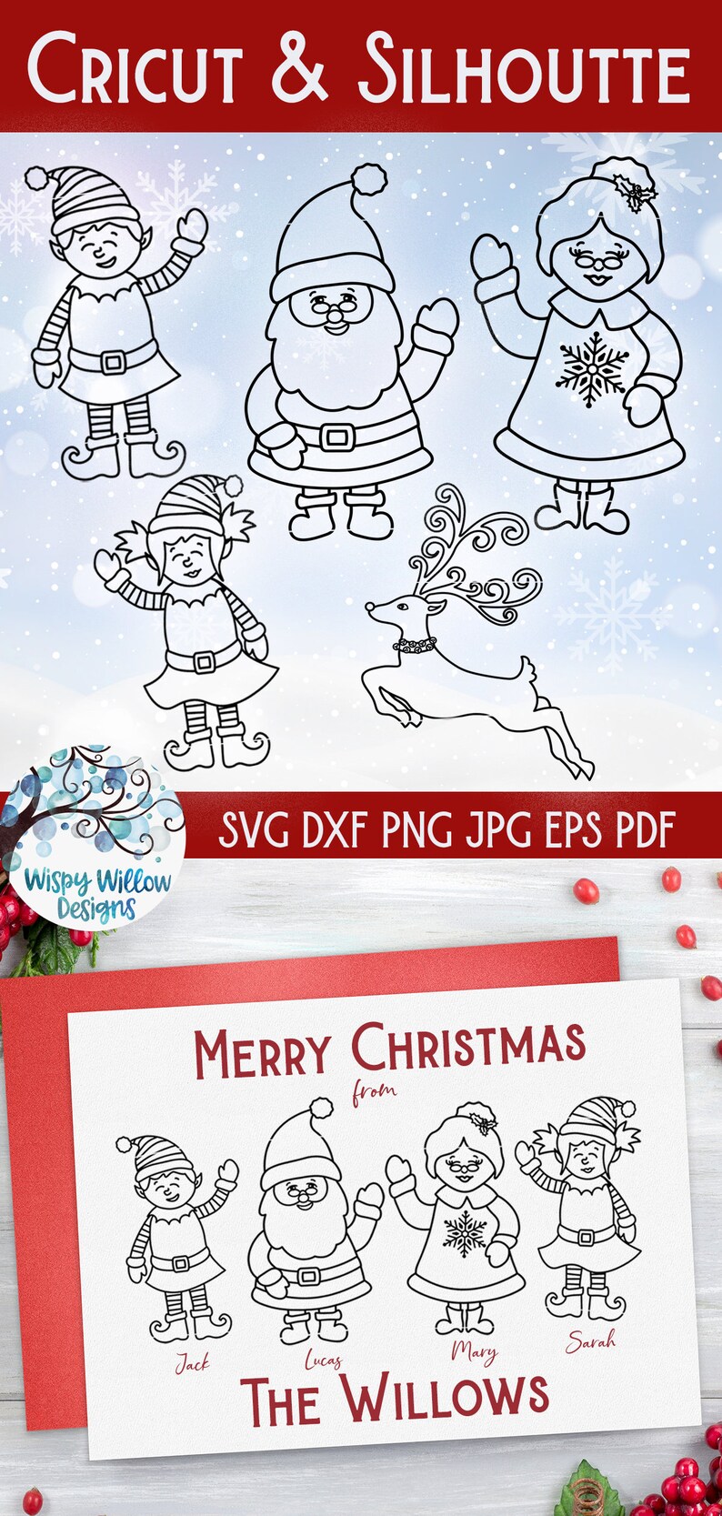 Santa Claus SVG Bundle Ms Claus Christmas Elf and Reindeer - Etsy