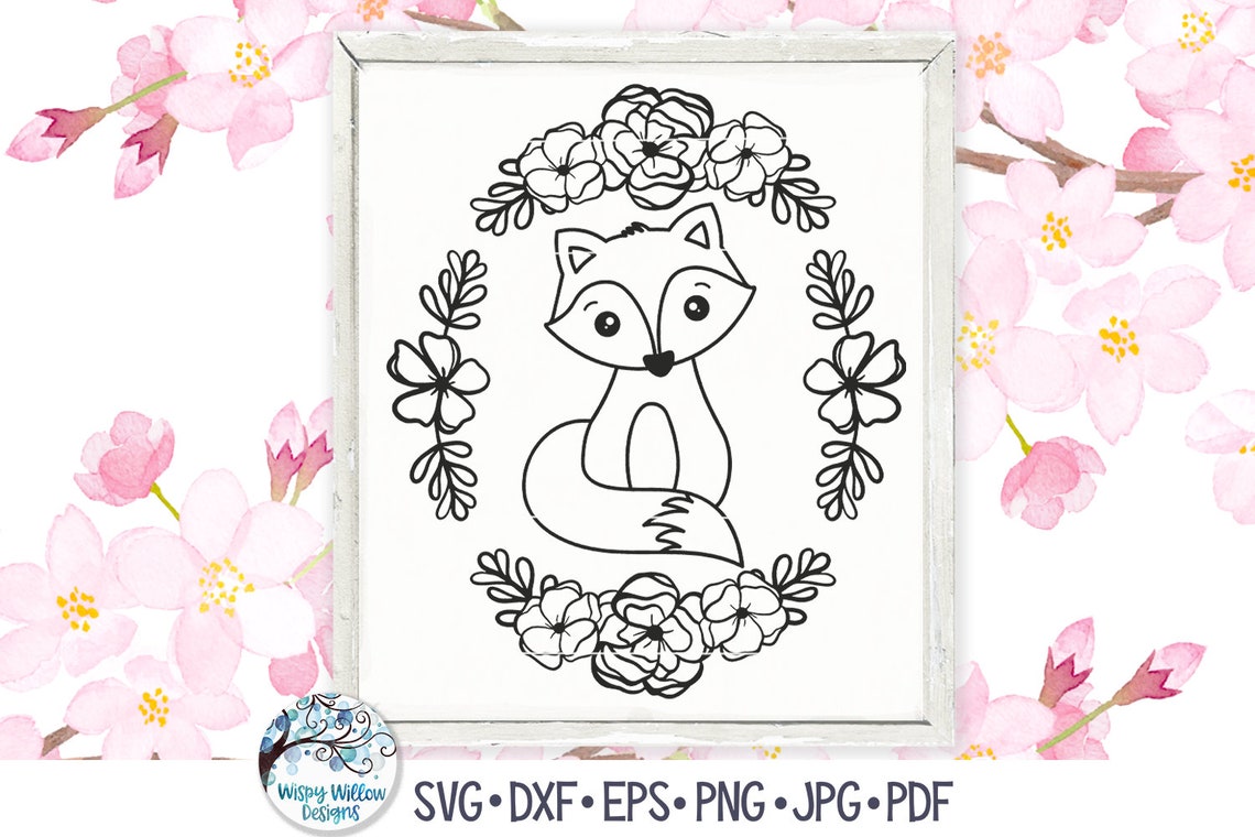 Fuchs mit Blumen SVG Floral Fuchs SVG für Cricut Mädchen - Etsy.de