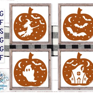 Halloween Pumpkin With Witch, Bats, Ghost, Haunted House SVG Bundle ...