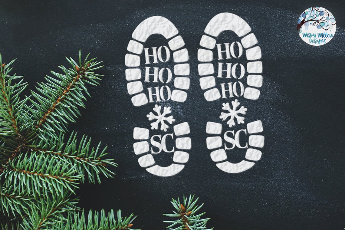 Santa Boot Print Stencil SVG, Santa Claus Shoe, Boot, SVG, DXF, Santa ...