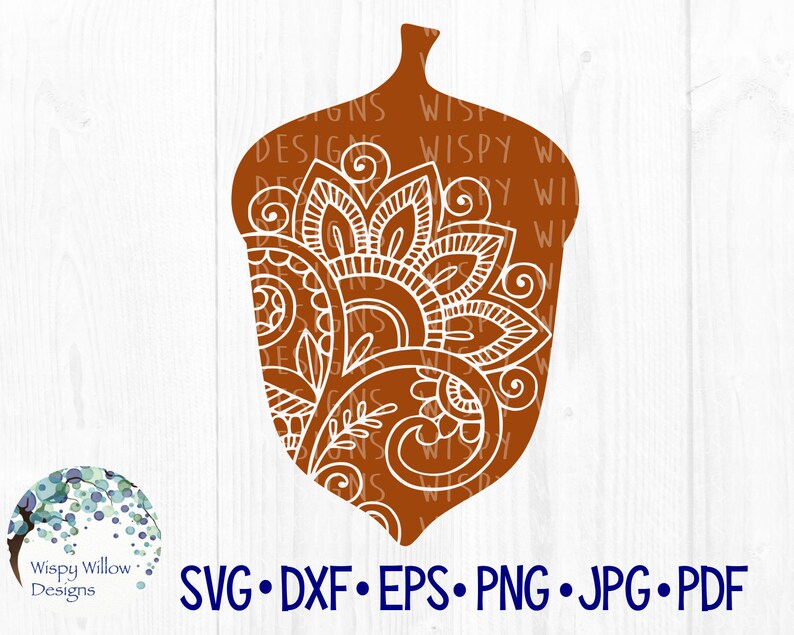 Acorn Mandala SVG Dxf Png Eps Jpg Fall Zentangle - Etsy