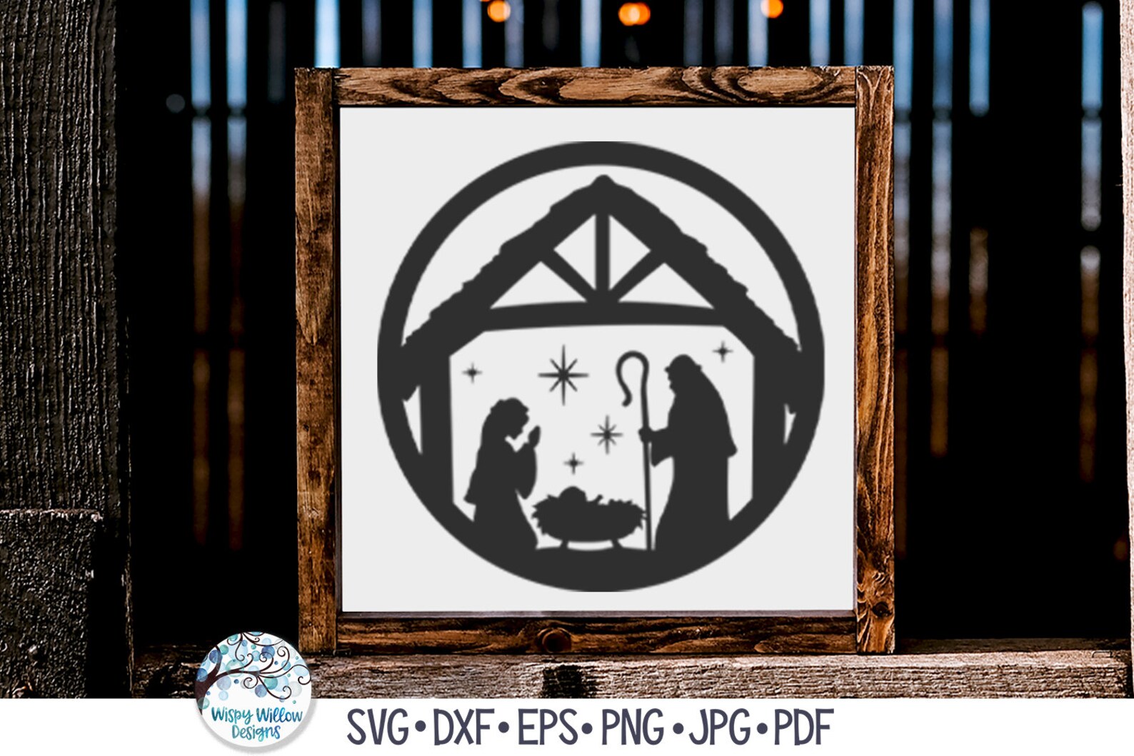 Christmas Nativity Manger SVG Bundle for Cricut, Circle Manger, Heart ...