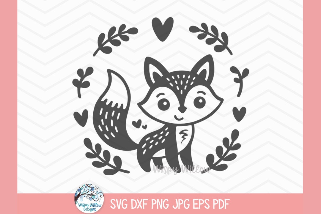 Fox SVG for Cricut, Woodland Fox Doodle Clipart PNG JPG, Whimsical Baby ...