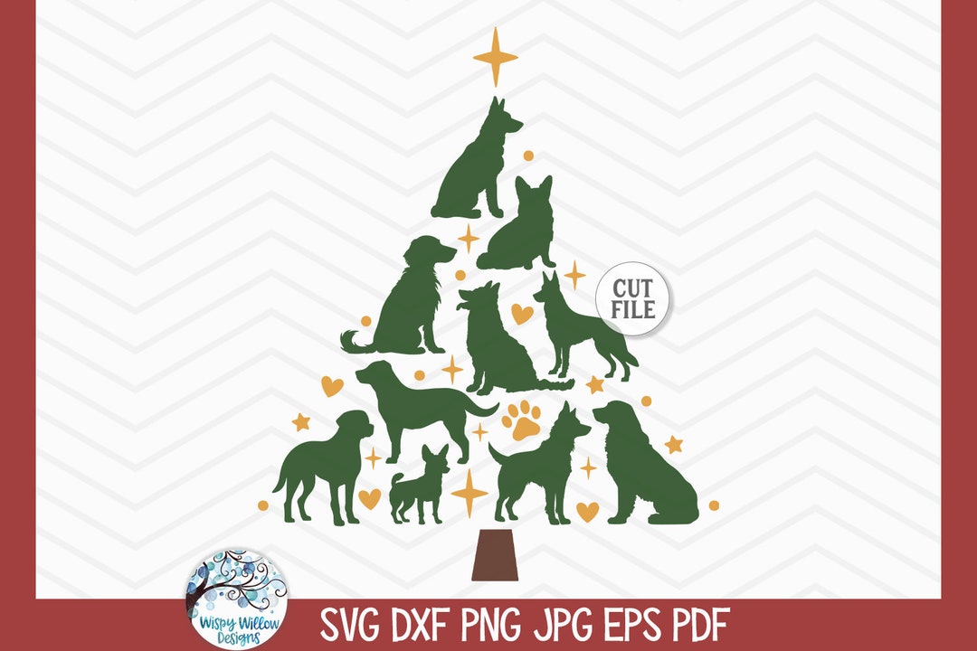 Dog Christmas Tree SVG for Cricut, Animal Christmas Shirt Design ...