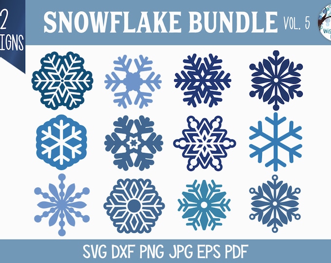 Snowflakes SVG File, Snowfall Clip Art, Snow Bundle Vector, Digital ...