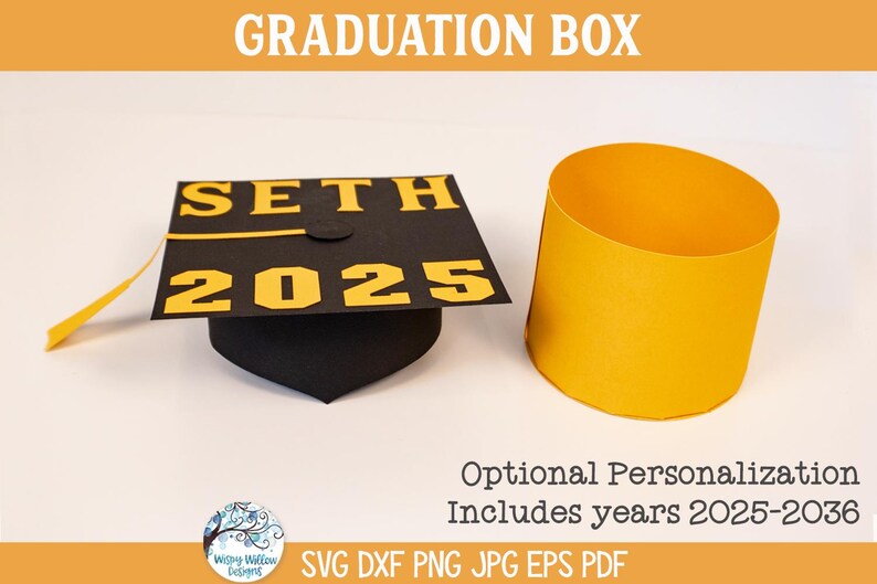 Graduation Cap Box SVG File for Cricut, DIY Papercut Money Holder Gift ...