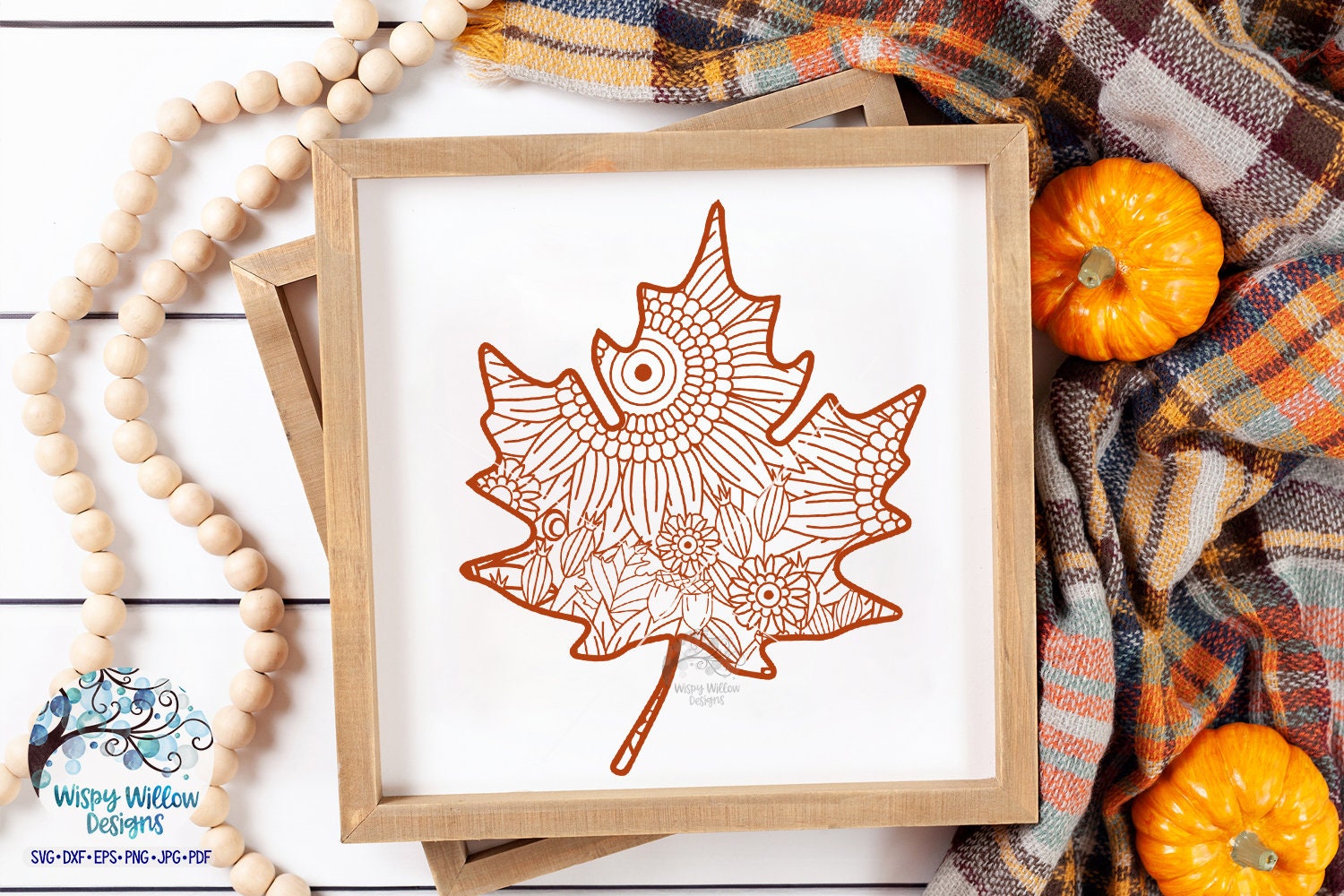 Fall Leaf Zentangle SVG Fall Svg Maple Leaf Mandala Svg | Etsy