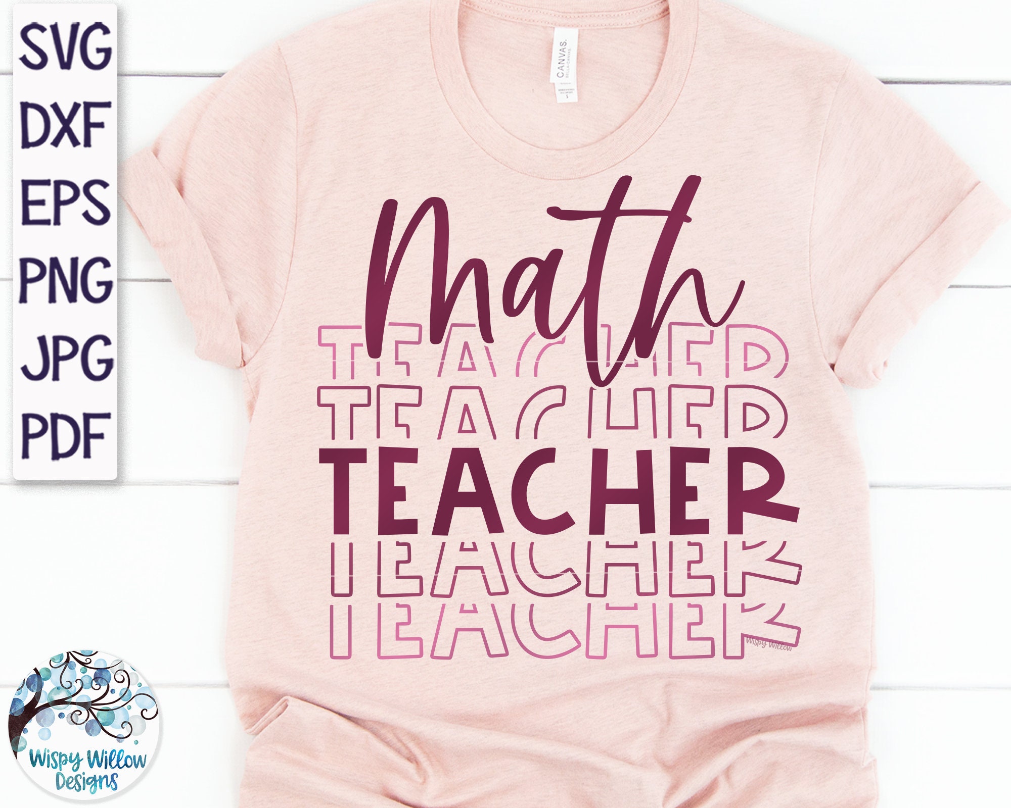 Math Teacher SVG, Teacher Shirt Design SVG, Teacher Stacked Svg ...