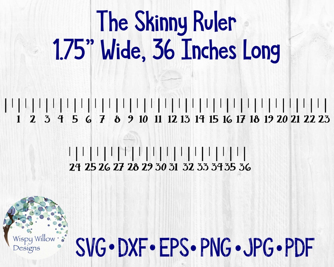 Skinny Ruler SVG, DXF, Png, PDF, 36 Inch Ruler Measurement, Desk Ruler ...