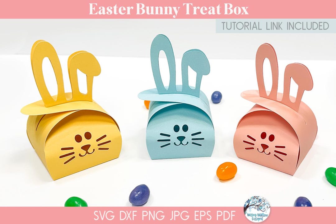 Easter Bunny Box SVG for Cricut, Candy Treat Holder, Spring 3D ...