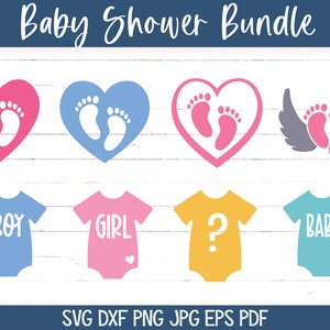Baby Shower SVG Bundle for Cricut, Baby Bodysuit Svgs, New Baby Clipart ...