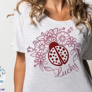 Lucky Ladybug Mandala SVG for Cricut, Ladybug and Flower Mandala, Png ...