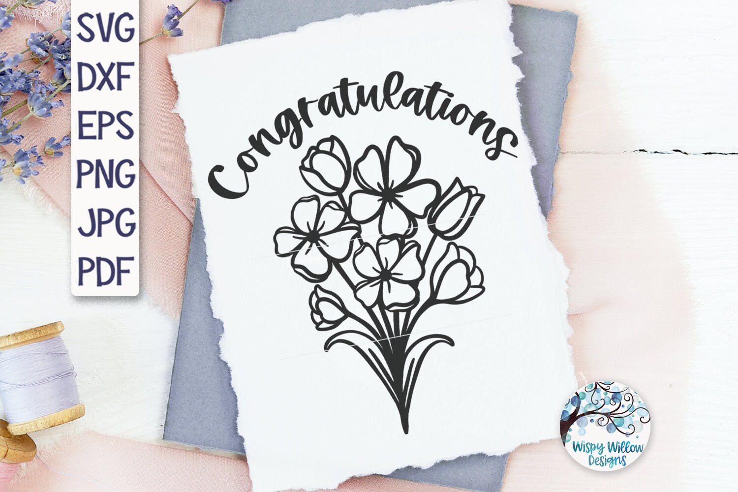 Congratulations Flowers SVG Congratulations SVG | Etsy