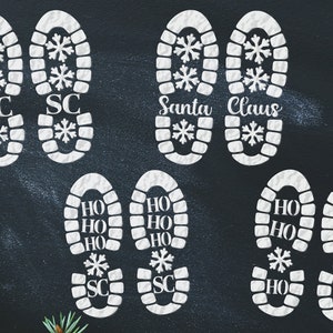 Santa Boot Print Stencils SVG Bundle, Santa Claus Boot, SVG, DXF, Santa ...