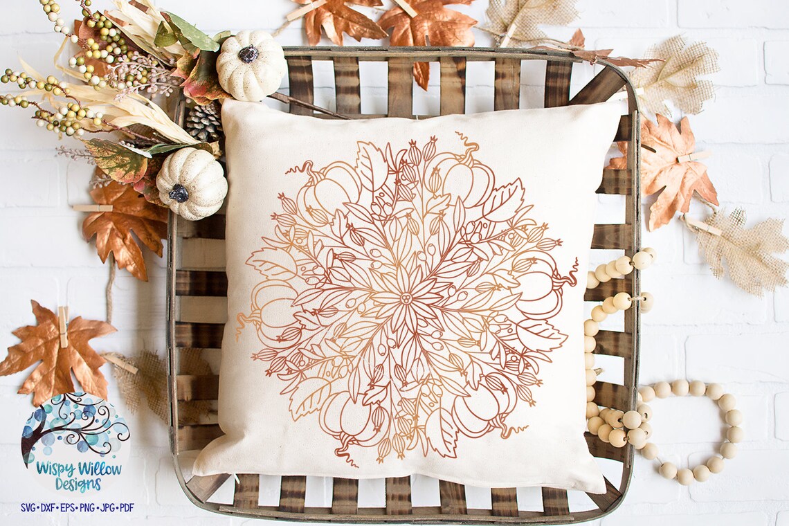 Pumpkin Mandala SVG, Fall Svg, Fall Mandala Svg, Fall Zentangle ...