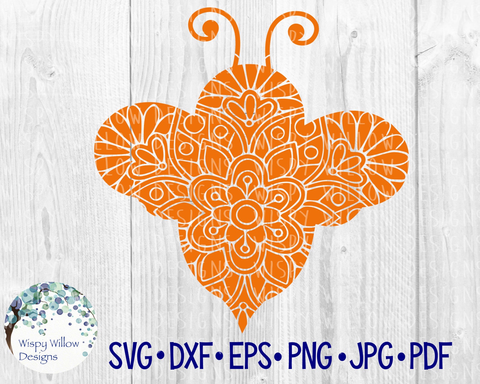 Bee Floral Mandala SVG DXF Png Eps Jpg Digital Download File - Etsy