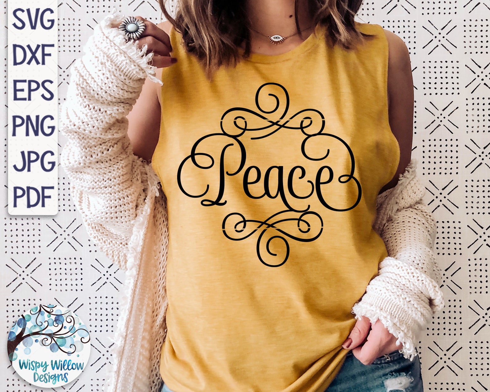 Peace SVG Peace Sign Design SVG Swirly Cursive Peace Svg - Etsy