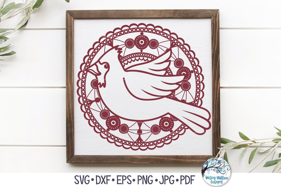 Cardinal Mandala SVG, DXF, Bird Zentangle SVG, Intricate Cardinal Round ...