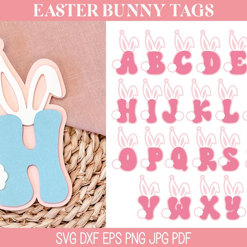 Bunny Tag Svg - Etsy