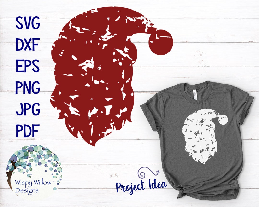 Distressed Grunge Santa SVG, DXF, PNG, Jpg, Eps, Winter, Christmas ...